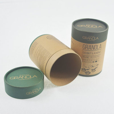 White Cardboard Dried Fruit SGS Kraft Tube Packaging